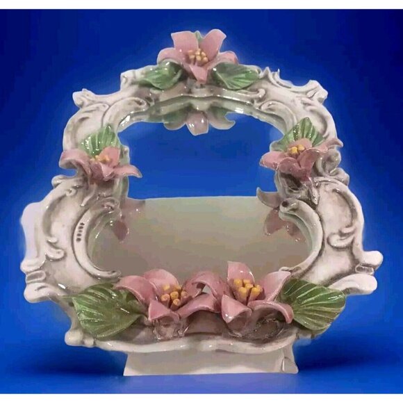 Capodimonte | Accents | Vintage Capodimonte Mirror Floral Design Italy ...